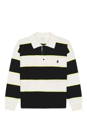 Alexander McQueen Rugby Polo In Black - Black  Ivory  & Yellow