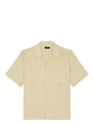 Theory Noll Short Sleeve Camp Shirt In Cream - Chino