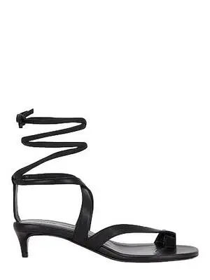 Khaite Aimee Strappy Sandal Kitten Heel - Black