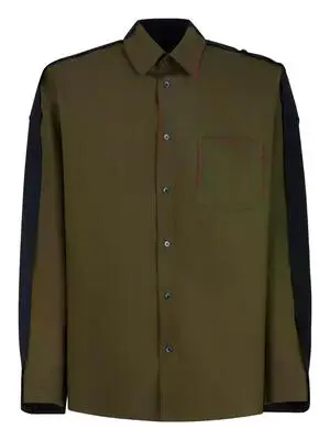 Marni Contrast-sleeve Button-up Shirt - Green
