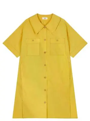 STUDIO TOMBOY Button-down Pocket Shirt Dress - Yellow