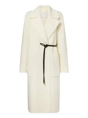 Sportmax Abate Virgin Wool Wrap Coat - White