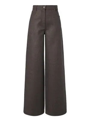 Max Mara Virgin Wool Wide-leg Pants - Grey
