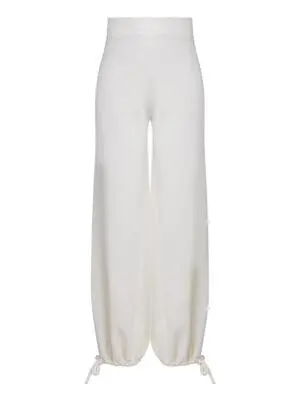 Max Mara Virgin Wool Wide-leg Pants - White