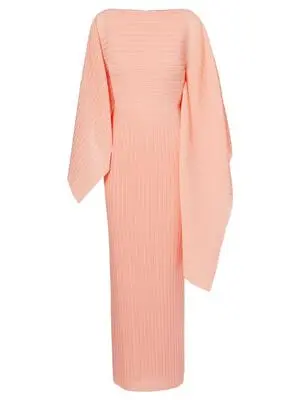 Solace London Adami Plissé Caped Maxi Dress - Pink