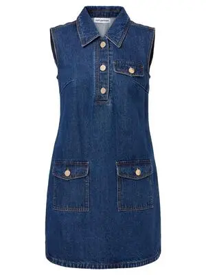 SELF-PORTRAIT Denim Mini Dress - Blue