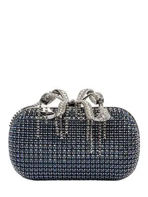 SELF-PORTRAIT Crystal-embellished Clutch - Blue