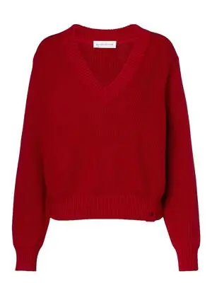 Victoria Beckham Ribbed-knit Cotton And Silk-blend Sweater - Red