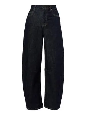 SELF-PORTRAIT High-rise Barrel-leg Jeans - Blue