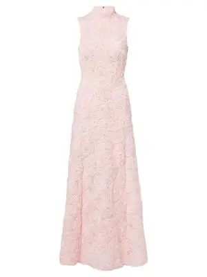 ROTATE BY BIRGER CHRISTENSEN Floral Mesh Maxi Dress - Pink