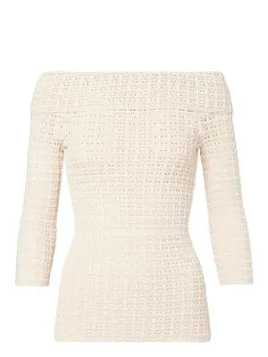 Isabel Marant Dermottega Crochet Off-shoulder Top - White
