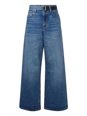 Sacai X Levi's® High-rise Wide-leg Jeans - Blue