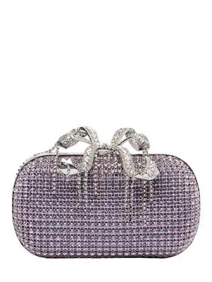 SELF-PORTRAIT Crystal-embellished Clutch - Purple