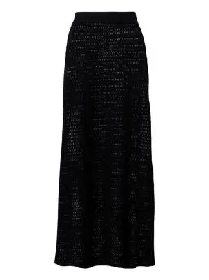 Victoria Beckham Pointelle Midi Skirt - Black