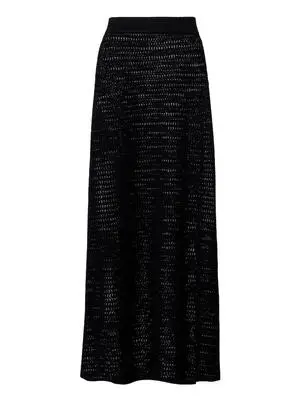 Victoria Beckham Pointelle Midi Skirt - Black