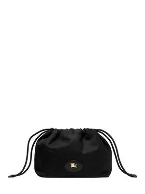 Burberry Reversible Leather-trimmed Pouch - Black