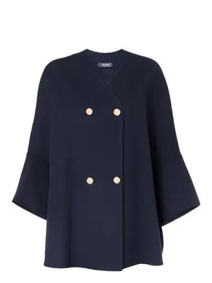 Max Mara Virgin Wool Double-breasted Jacket - Blue