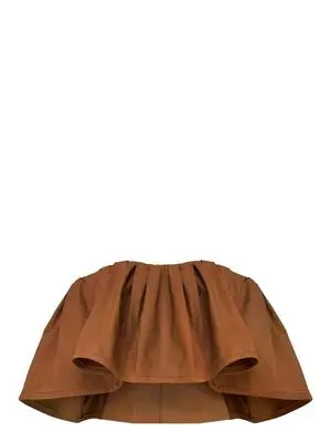 Carolina Herrera Off-shoulder Ruffled Top - Brown