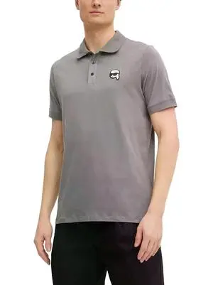 Karl Lagerfeld Logo-patch Polo Shirt - Grey