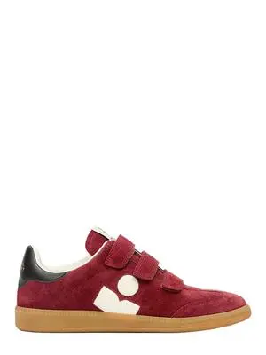 Isabel Marant Étoile Beth Touch-Strap Suede Sneakers Red