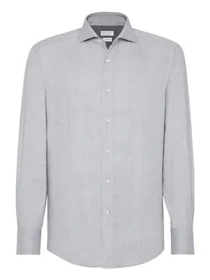 Brunello Cucinelli Flannel Chevron Shirt - Grey