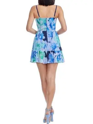 Dress The Population Floral Print Corset Minidress - Navy Multi