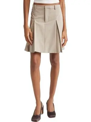 Sandy Liang Jeannie Pleated Skirt - Taupe