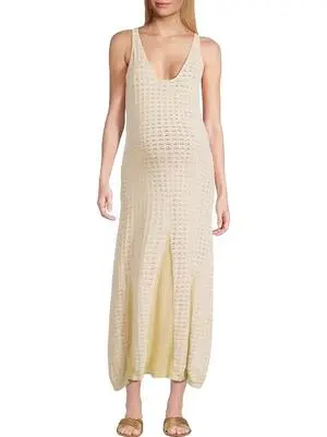 EMILIA GEORGE Naomi Pointelle Maxi Dress - Ivory
