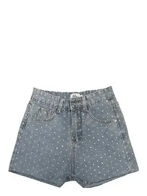 LOLA + THE BOYS Sparkle Denim Shorts - Blue