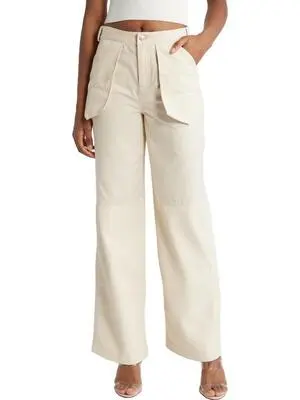 MISTRESS ROCKS Paneled Straight-leg Pants - Cream