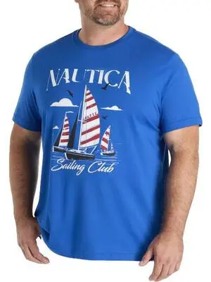 NAUTICA Big & Tall Sailing Graphic Tee - Olympic Blue