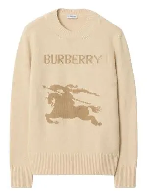 Burberry Wool-Cashmere Crewneck Sweater Nutmegflax