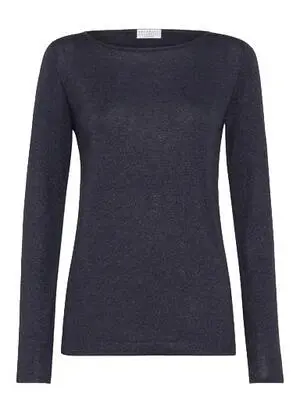Brunello Cucinelli Metallic Thread Sweater - Navy Blue