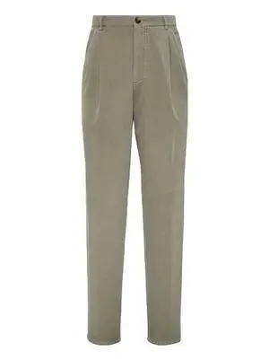 Brunello Cucinelli Double Pleated Trousers - Khaki