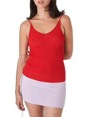 FIND ME NOW Vary Rib Tank Red