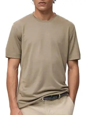 Mango Lyocell Blend T-shirt - Mink Grey