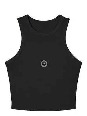 AKALIA Micro Rib Racer Tank Top - Black