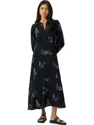 SAINT + SOFIA Adaline Long Sleeve Midi Dress Lily Gardens