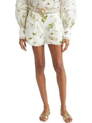 Camilla Tuck Front Belted Shorts - Botanical Utopia