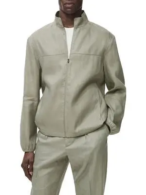 Mango Linen-blend Jacket - Olive Green