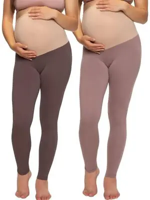Felina Velvety Soft Maternity Leggings 2 Pack - Big City