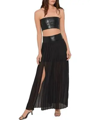AS By DF Felice Pleated Maxi Skirt - Black