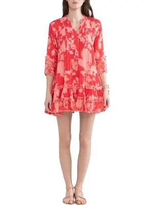 SUNDAY SAINT-TROPEZ Bella Ciao Flower Mini Dress - Red