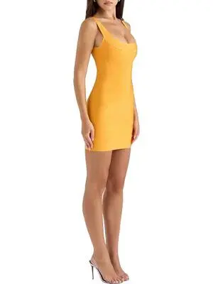 House Of Cb The Og Bandage Mini Dress - Orange Sherbet