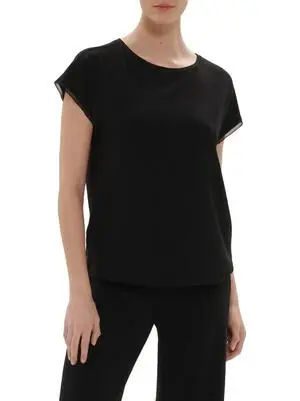 Simone Perele Aurore Lace Trim Pajama T-shirt - Black