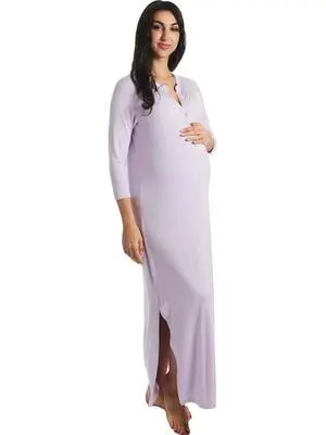 EVERLY GREY Juliana Maternity/nursing Caftan - Lavender