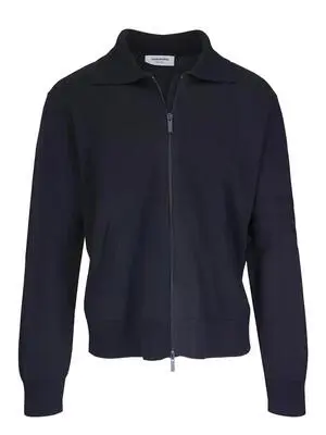 Thom Browne 4-bar Stripe Zipped Cardigan - Blue