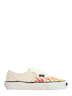 KAMIYA Herc Flame-pattern Vulcanized Sneakers - White