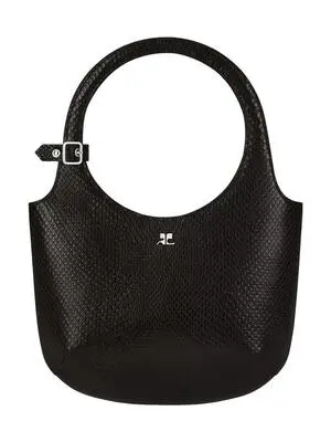 COURREGES Leather Shoulder Bag - Black