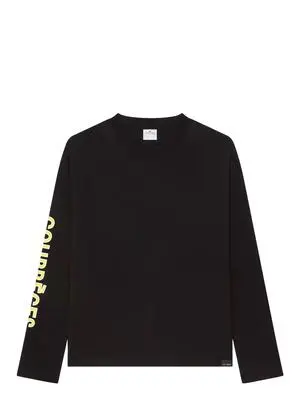 COURREGES Long-sleeve Logo-print T-shirt - Black